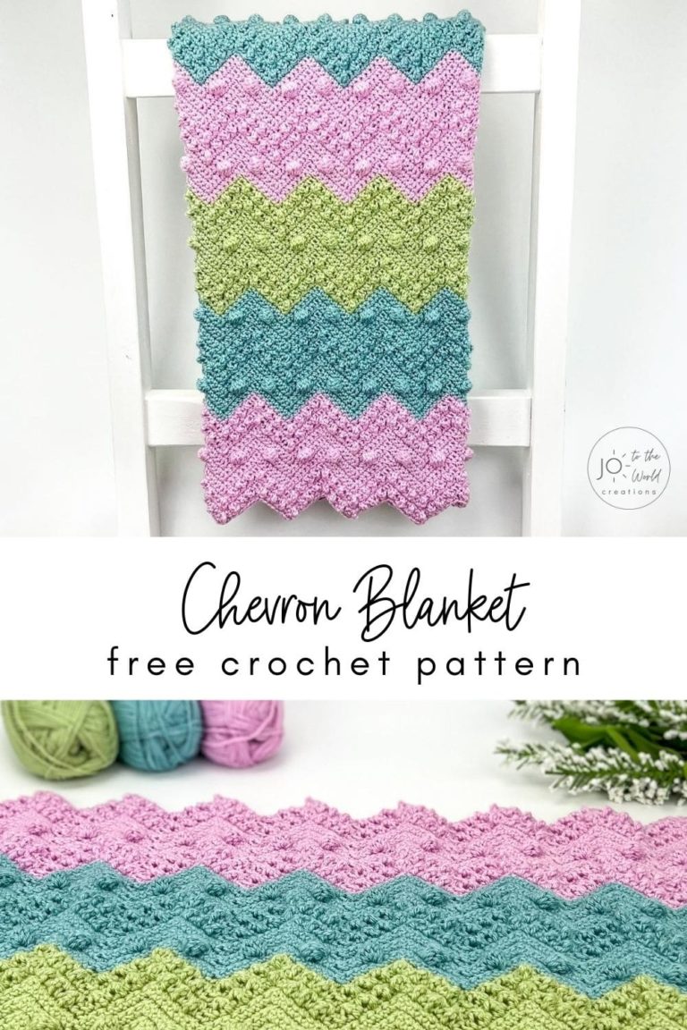 Textured Chevron Crochet Blanket Pattern (Free) | Jo to the World Creations