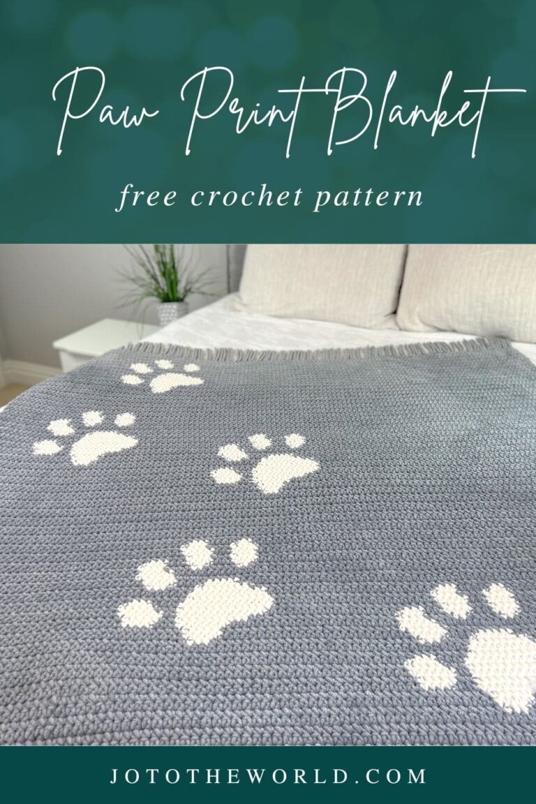 Crochet Paw Print Blanket Pattern Free | Jo to the World Creations