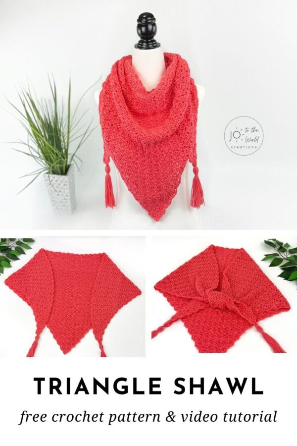 Easy Triangle Crochet Shawl Pattern Free | Jo to the World Creations