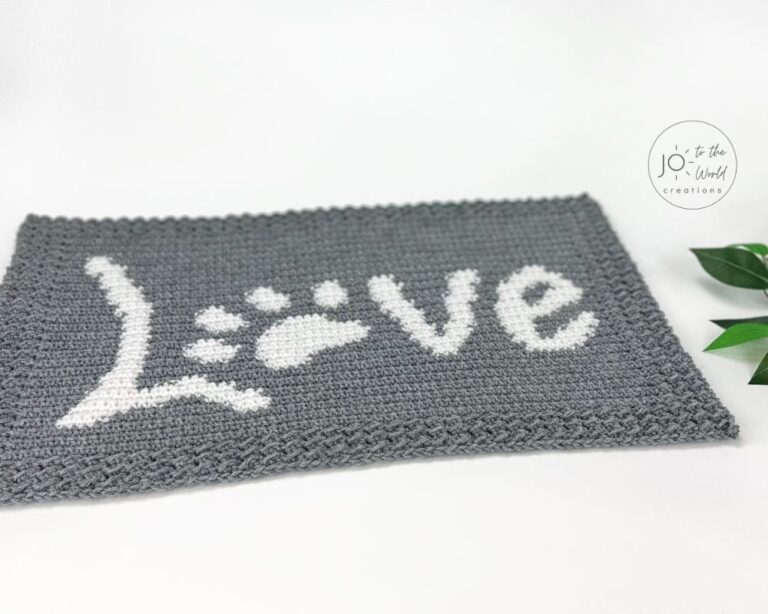 Paw Print Love Mat - Free Crochet Pattern | Jo to the World Creations