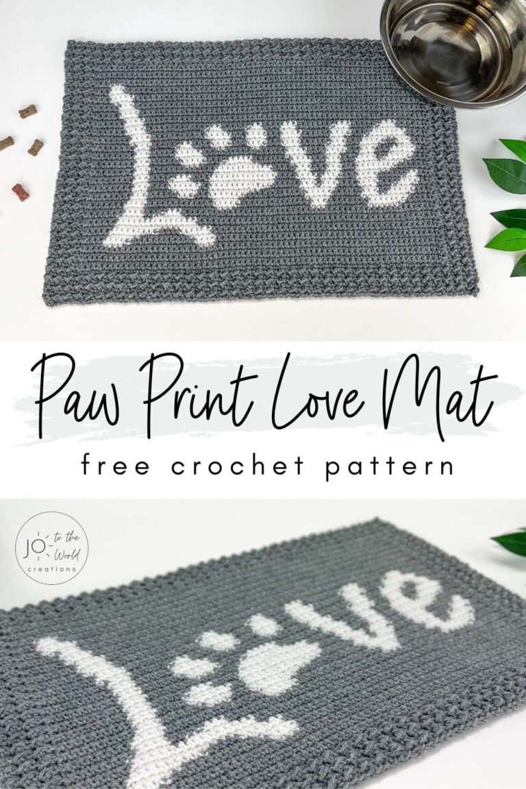 Paw Print Love Mat - Free Crochet Pattern | Jo to the World Creations