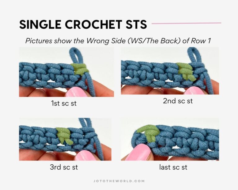 How to Single Crochet (sc) Step by Step with Photos & Videos | Jo to ...