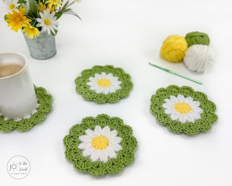 Daisy Flower Coaster - Free Crochet Pattern | Jo to the World Creations