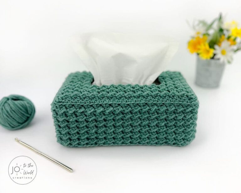 Easy Crochet Tissue Box Cover - Free Pattern | Jo to the World Creations