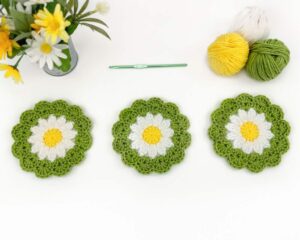Daisy Flower Coaster - Free Crochet Pattern | Jo to the World Creations