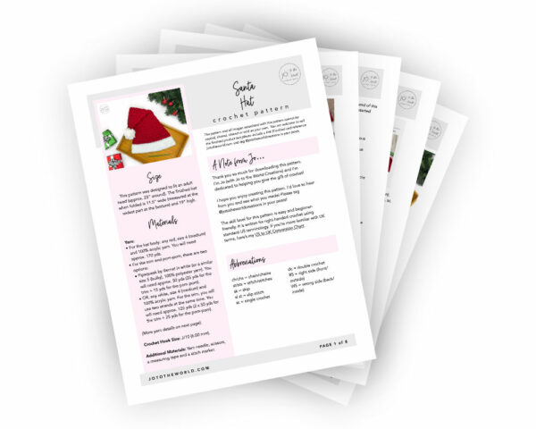 Easy Santa Hat - PDF Crochet Pattern | Jo to the World Creations