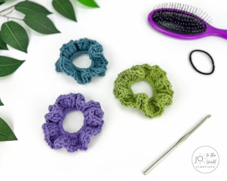 Easy Crochet Scrunchie Free Pattern | Jo to the World Creations