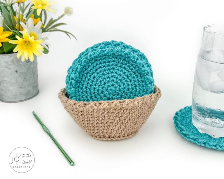 Simple Coaster Set with Holder - Free Crochet Pattern | Jo to the World ...